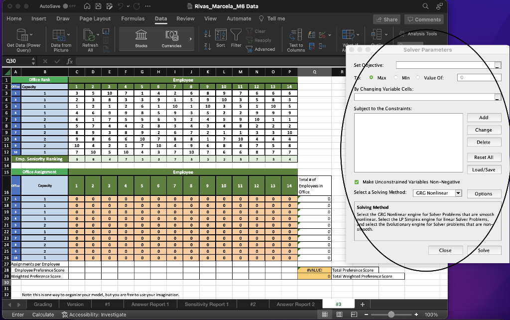 How should the Solver Parameters be filled to answer | Chegg.com