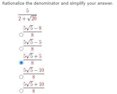 Solved Rationalize the denominator and simplify your answer. | Chegg.com