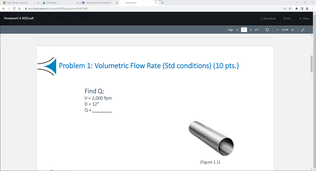 Solved Problem 1: Volumetric Flow Rate (Std conditions) (10 | Chegg.com