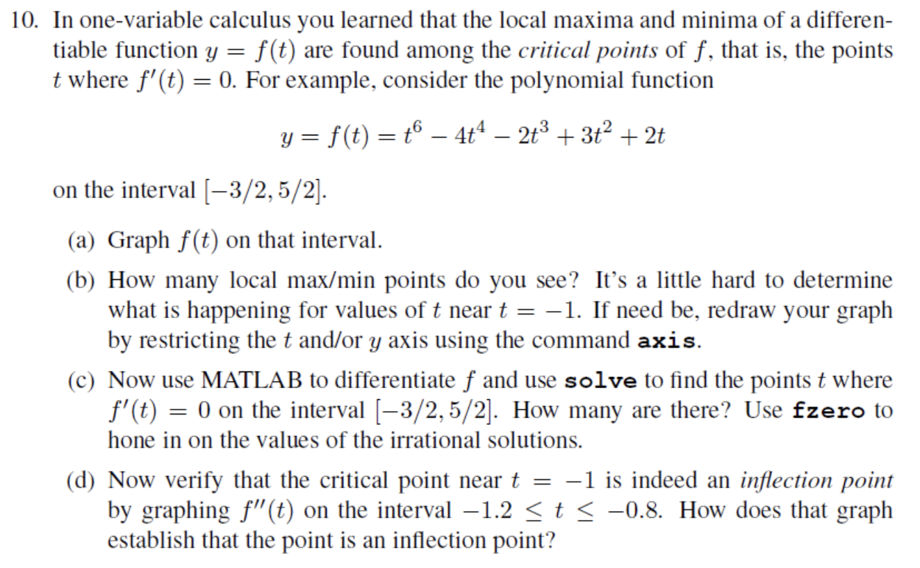 Solved 0. In one-variable calculus you learned that the | Chegg.com