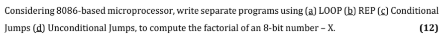 Solved Considering 8086-based microprocessor, write separate | Chegg.com