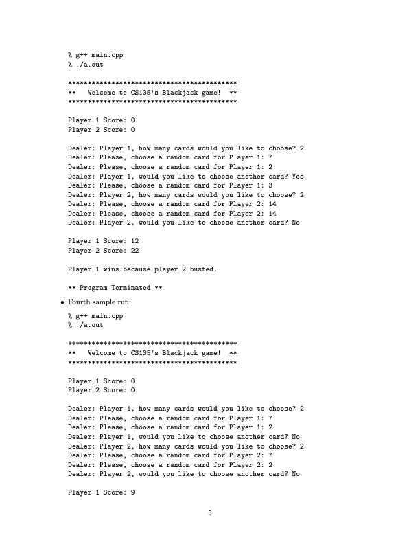 Solved %g++main.cpp \%./a.out Player 1 Score: 0 Player 2 | Chegg.com