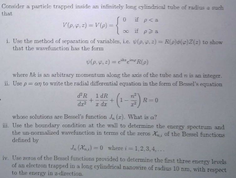 Solved Consider a particle trapped inside an infinitely long | Chegg.com