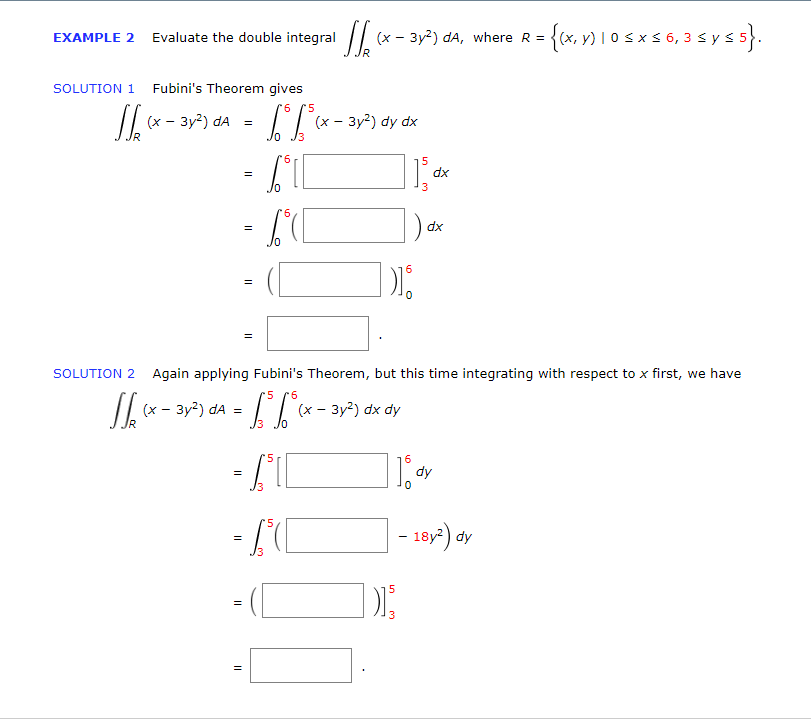 Solved EXAMPLE 2 Evaluate the double integral (x-???) dA, | Chegg.com