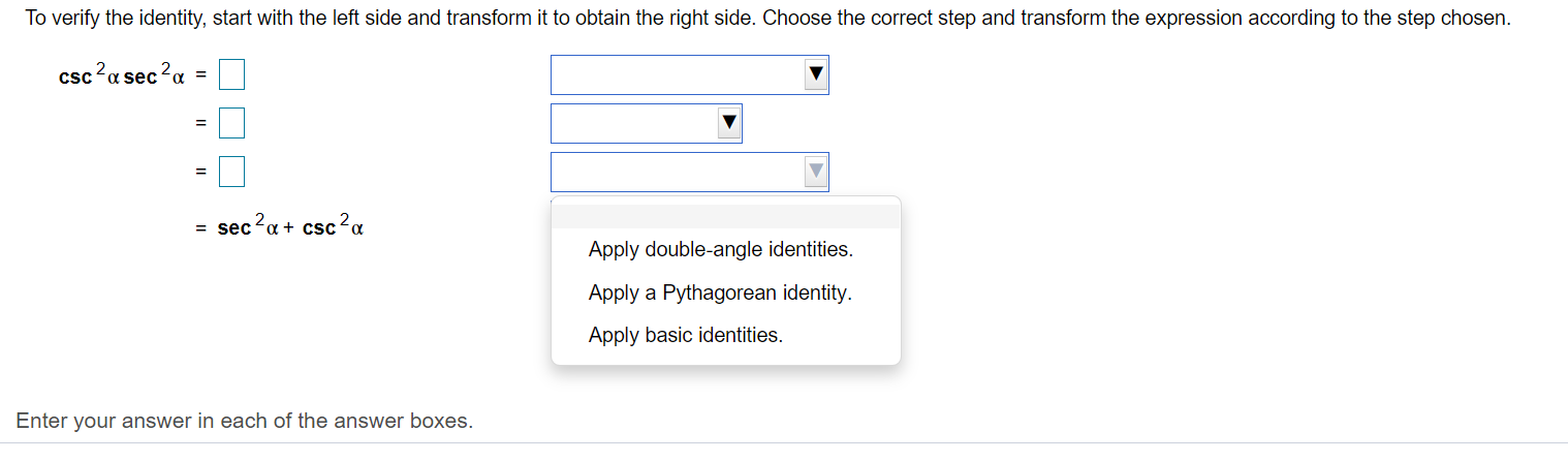 Solved Prove the identity. csc2a seca a=seca + cscla To | Chegg.com
