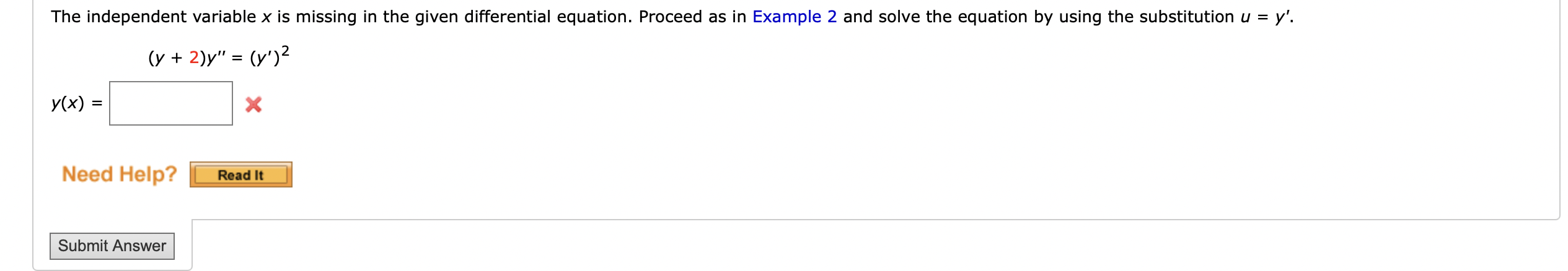 Solved The independent variable x is missing in the given | Chegg.com