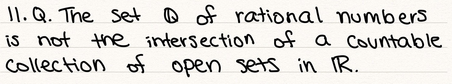 Solved 11.Q. The set of rational numbers is not the | Chegg.com