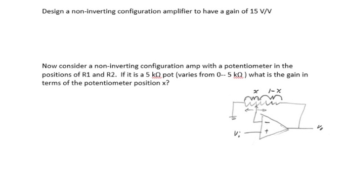 Solved Design a non-inverting configuration amplifier to | Chegg.com