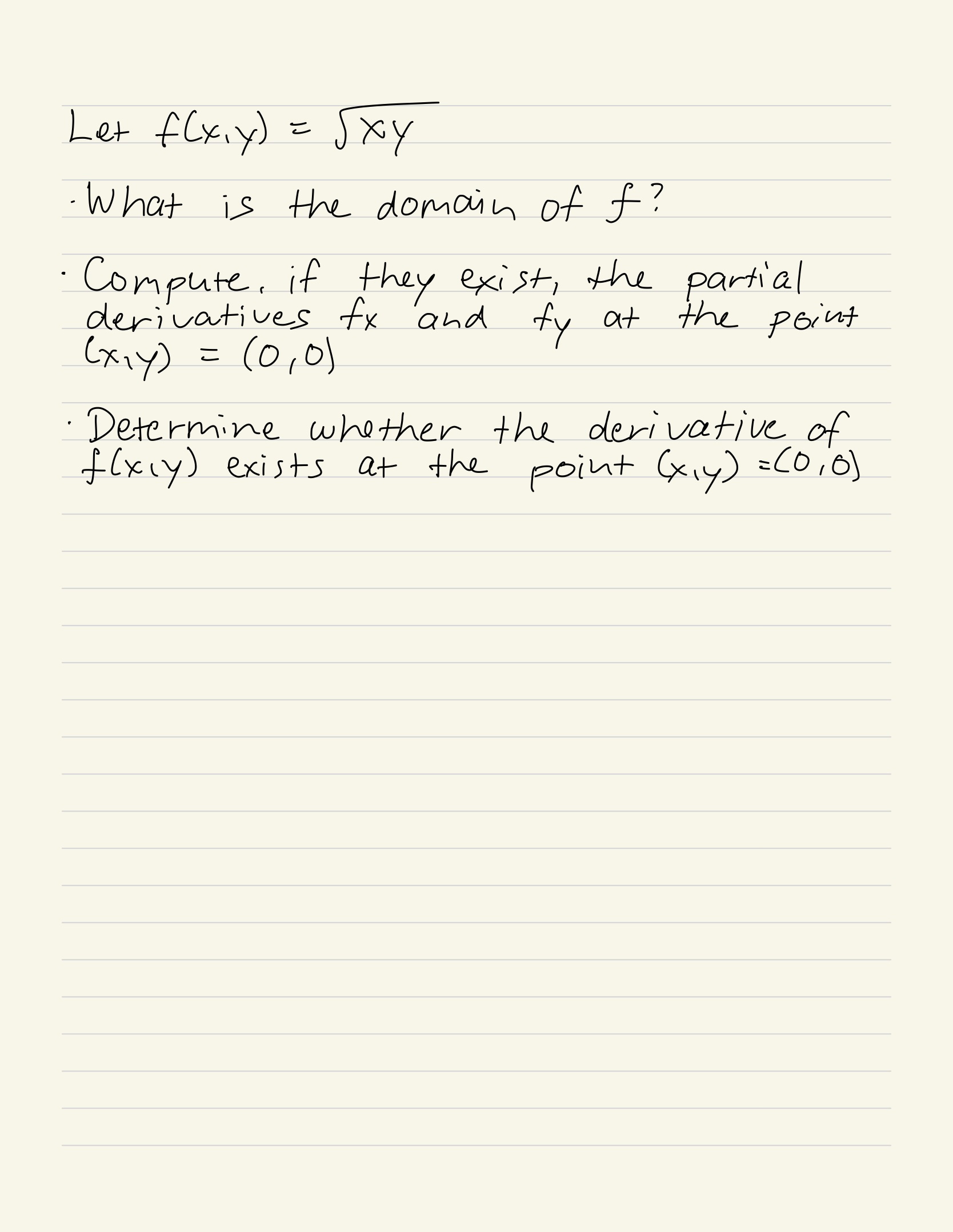 Solved Let \\( f(x, y)=\\sqrt{x y} \\) - What is the domain | Chegg.com