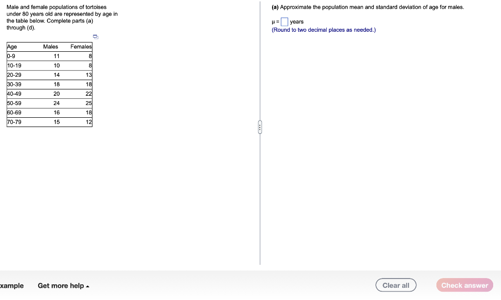 Solved Male and female populations of tortoises (a) | Chegg.com