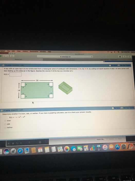 Solved A box with an open top is to be constructed from a | Chegg.com