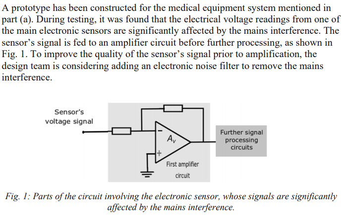 Solved A prototype has been constructed for the medical | Chegg.com