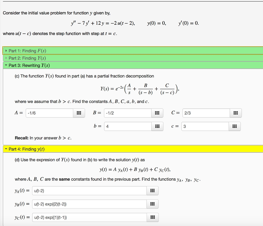 Solved Consider the initial value problem for function yy | Chegg.com