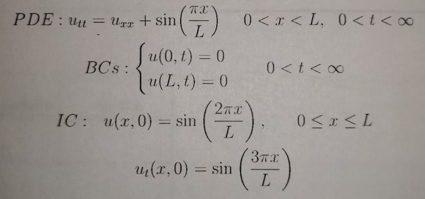 Solved Consider, Solve the 1D wave equation analytically and | Chegg.com