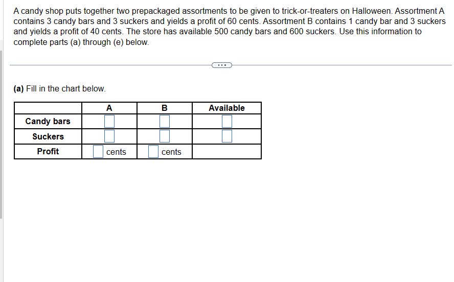Solved A candy shop puts together two prepackaged | Chegg.com