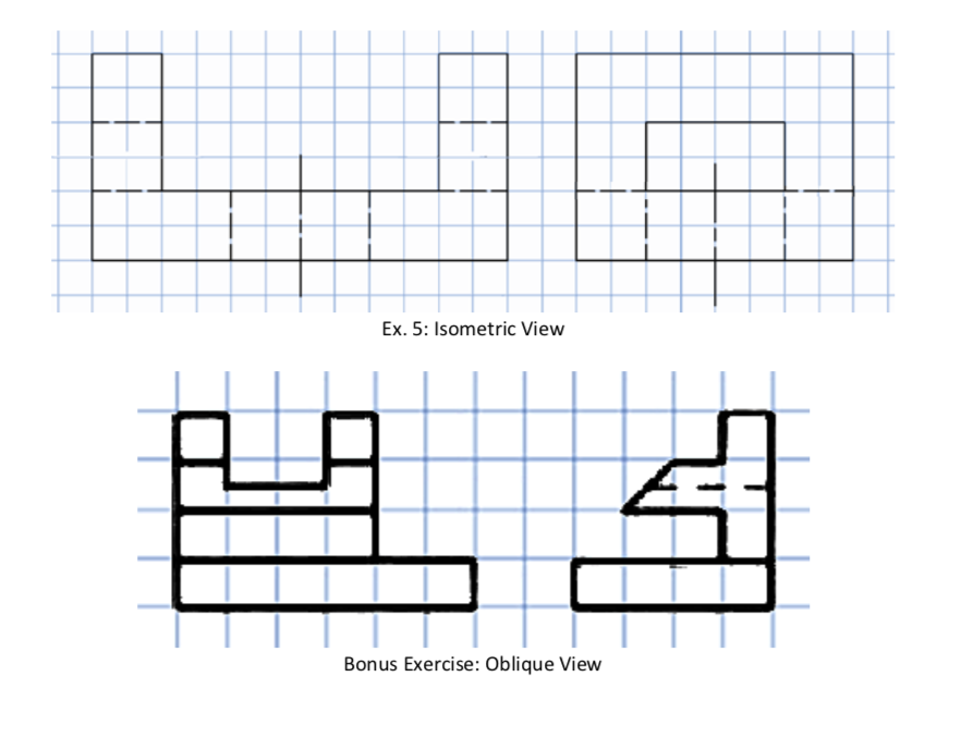 Solved Draw the isometric and oblique views, as required: | Chegg.com
