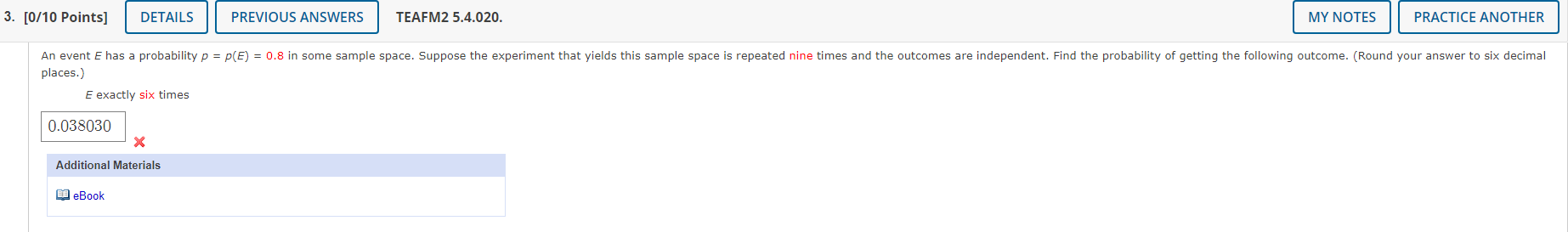 Solved places.) E exactly six times | Chegg.com