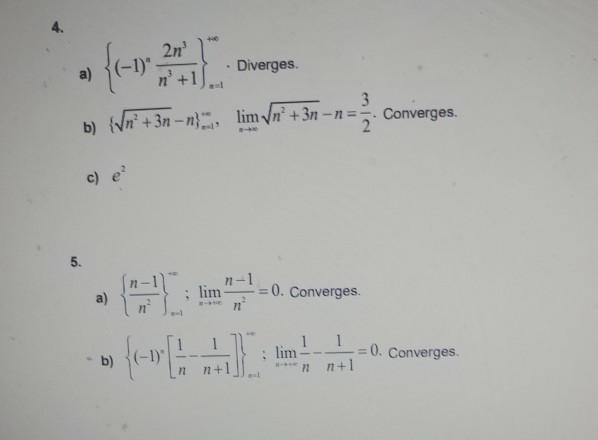 Solved 4. Determine whether each of the following sequences | Chegg.com