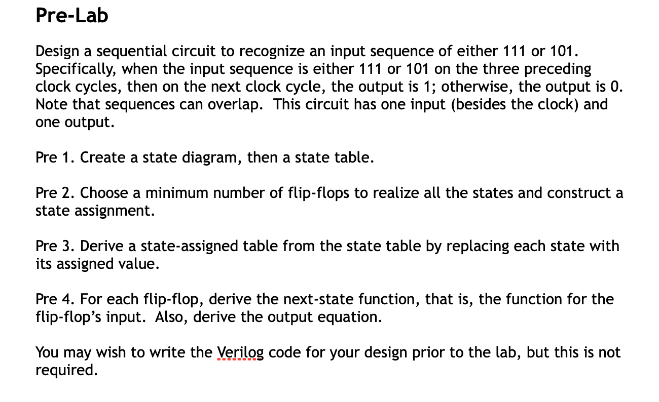 Solved Design A Sequential Circuit To Recognize An Input 