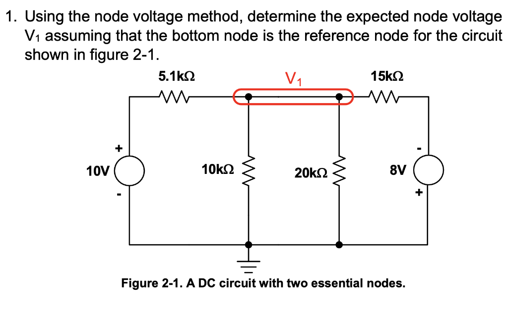 Solved 1 Using The Node Voltage Method Determine The 