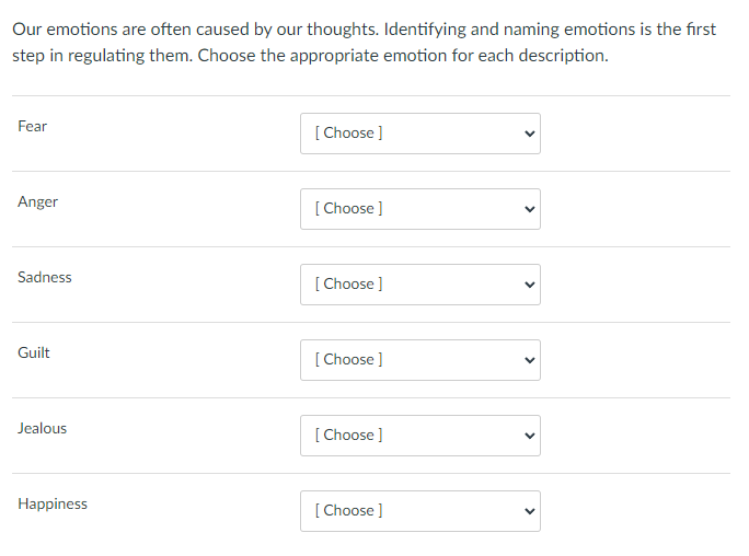 Solved Our emotions are often caused by our thoughts. | Chegg.com