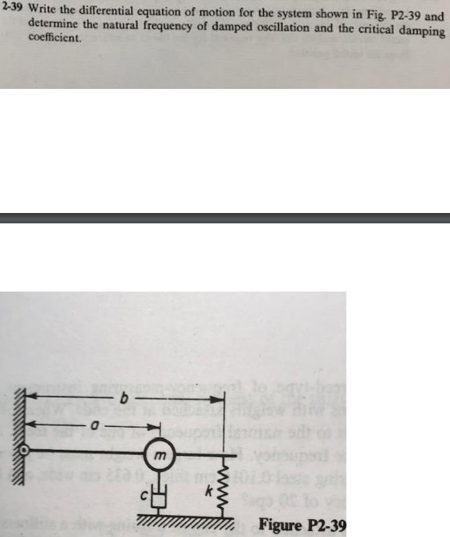 Solved Write a differential equation of motion for the | Chegg.com