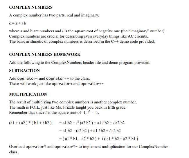 C++ Complex | Chegg.com