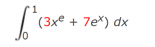 Solved 10∫01(3xe+7ex)dx(3xe + 7ex) ﻿dx | Chegg.com