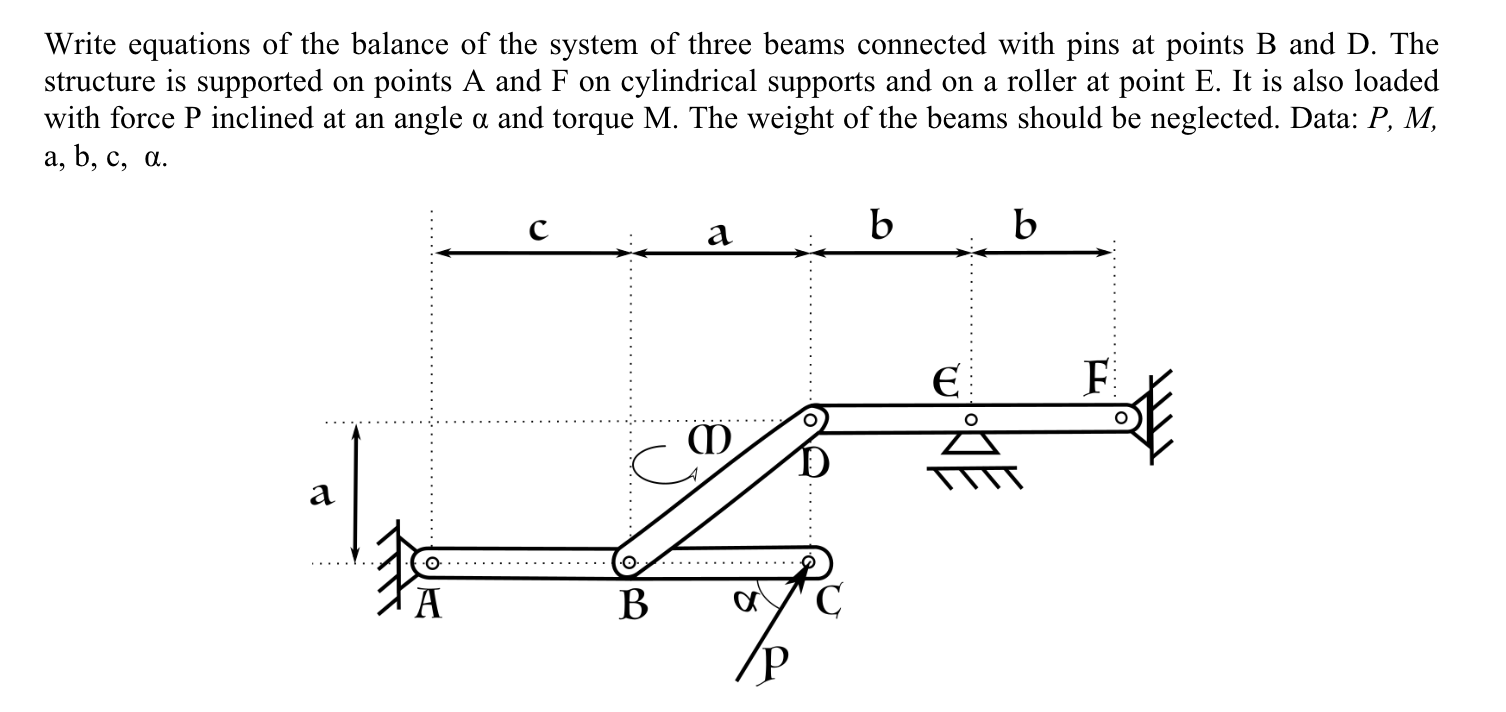 Solved Write equations of the balance of the system of three | Chegg.com