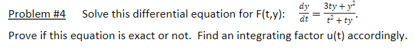 Solved Solve this differential equation for F(t,y): Prove | Chegg.com