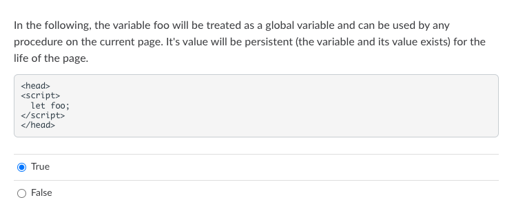 Solved In the following, the variable foo will be treated as | Chegg.com