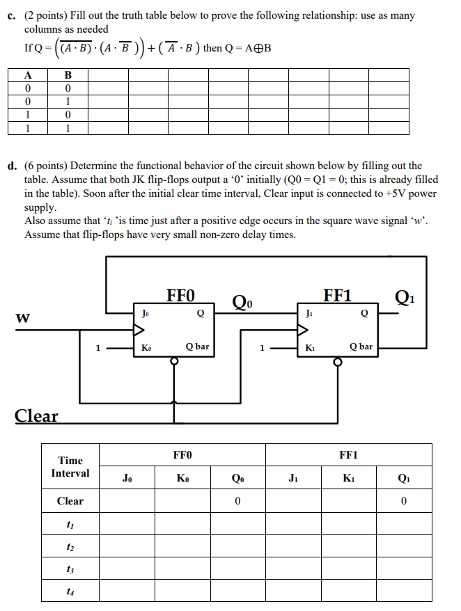 Solved I. Combinational and Sequential Logic Circuits (20 | Chegg.com