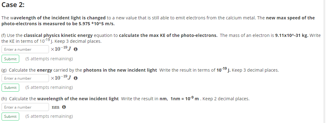 Solved Quantum Physics - Photoelectric Effect 1 Light Light | Chegg.com