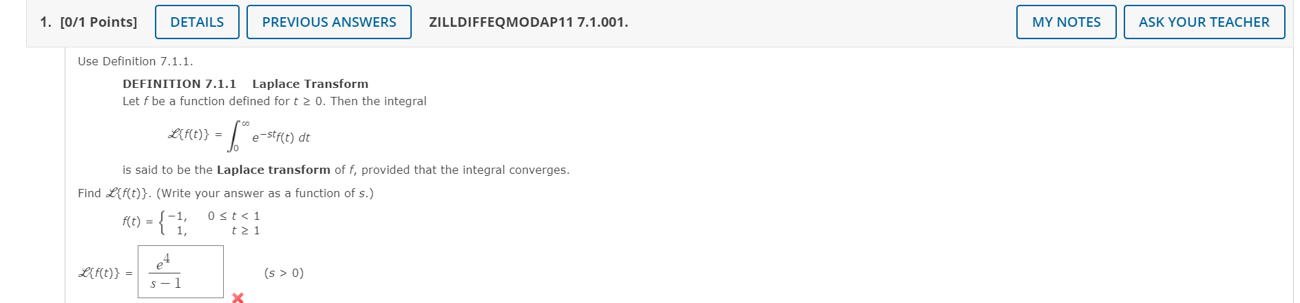 Solved 1. [0/1 Points] DETAILS PREVIOUS ANSWERS | Chegg.com