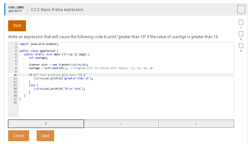 Solved CHALLENGE ACTIYITY 3.2.2: Basic if-else expression. | Chegg.com
