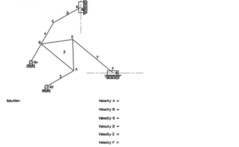 Solved The speed of crank Q2A is 101.86 rpm rotating | Chegg.com