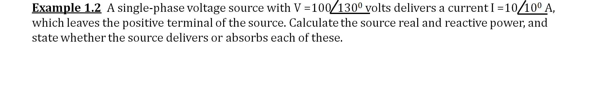 Solved Example 1.2 A single-phase voltage source with | Chegg.com