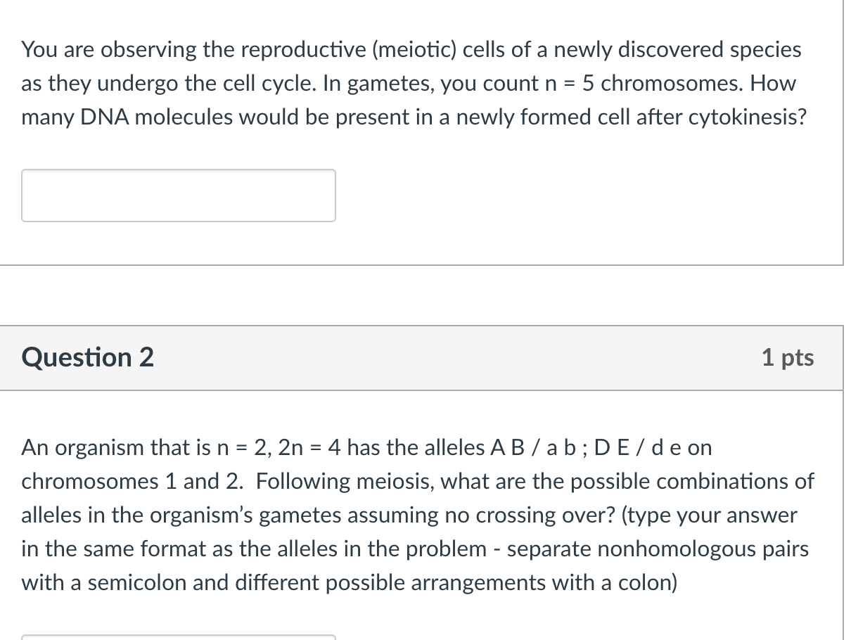 Solved You are observing the reproductive (meiotic) cells of | Chegg.com