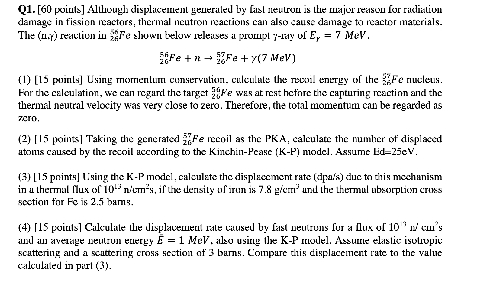 Solved Q1. [60 points] Although displacement generated by | Chegg.com