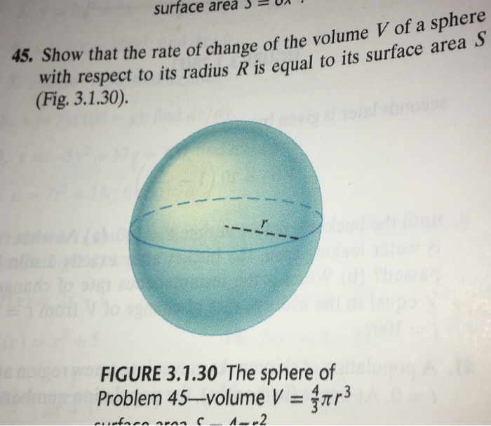 Solved surface area S 20 45. Show that the rate of change of | Chegg.com