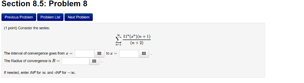 Solved Section 8.5: Problem 8 Previous ProblemProblem List | Chegg.com