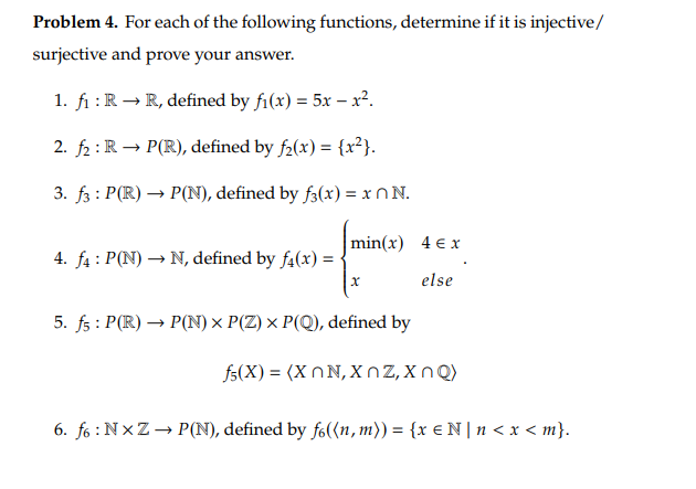 Solved Problem 4. For each of the following functions, | Chegg.com