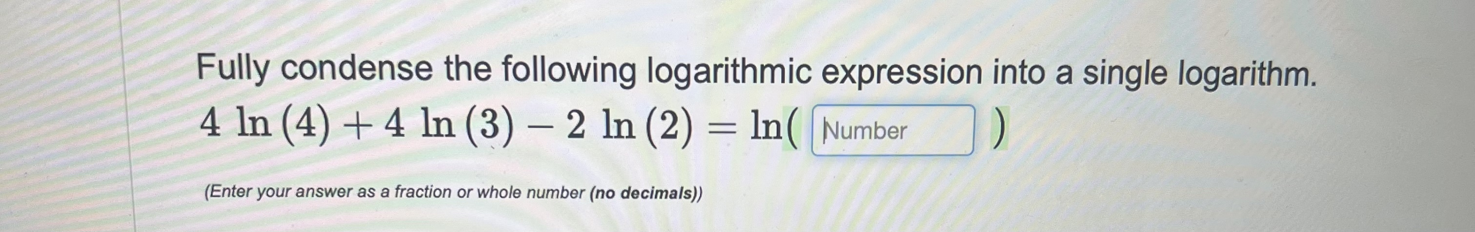 Solved Fully condense the following logarithmic expression | Chegg.com