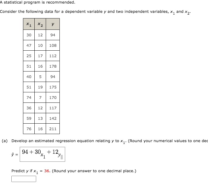 Solved A statistical program is recommended. Consider the | Chegg.com