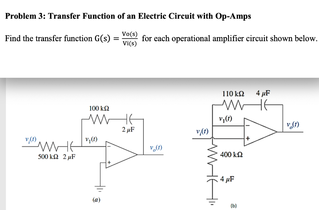 Solved Problem 3: Transfer Function of an Electric Circuit | Chegg.com