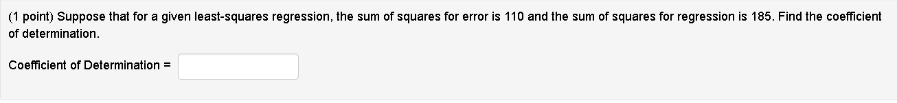Solved (1 point) Suppose that for a given least-squares | Chegg.com