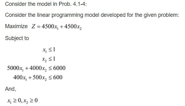 Solved Consider the model in Prob. 4.1-4: Consider the | Chegg.com