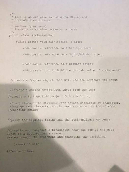Solved This Is An Exercise In Using The String And Chegg