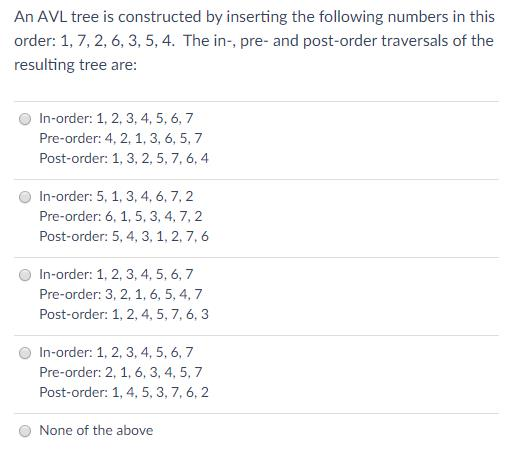 Solved An Avl Tree Is Constructed By Inserting The Following 