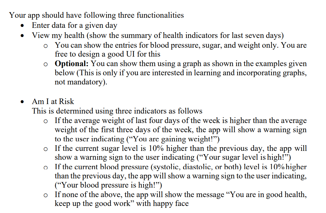 Solved Description: Personal Health Monitoring System | Chegg.com
